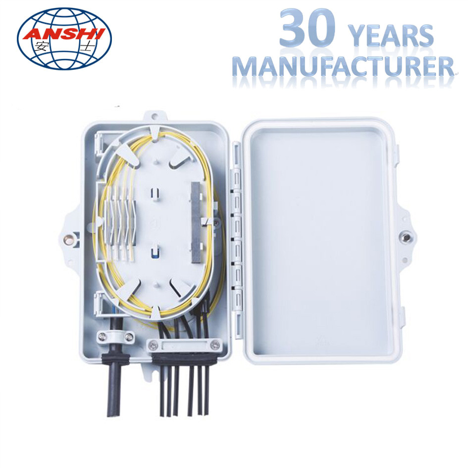 4 Cores 6 Cores FTTH Distribution Box Wall Mount With Screw Lock White ...