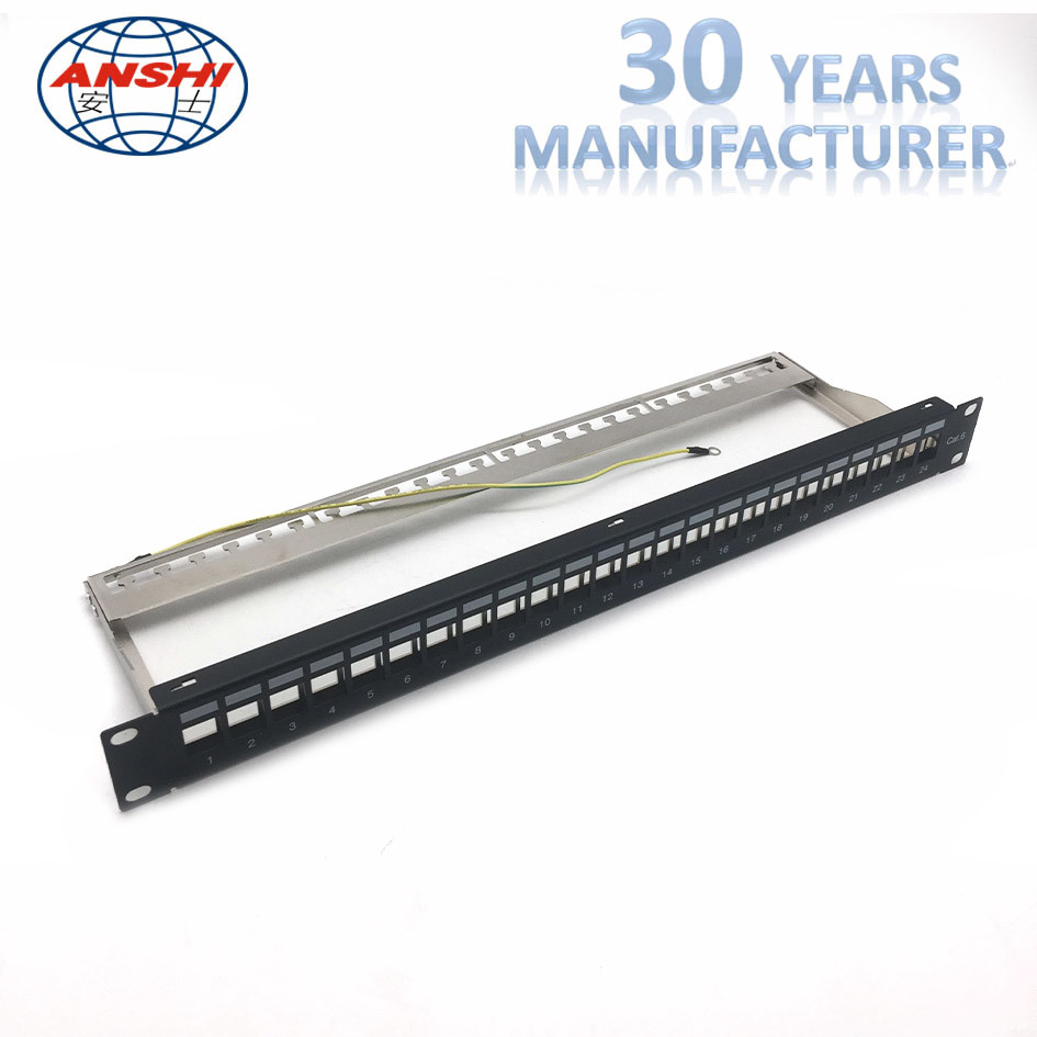 Unloaded Blank Rack Mount Patch Panel STP Shielded Network Patch Panel ...