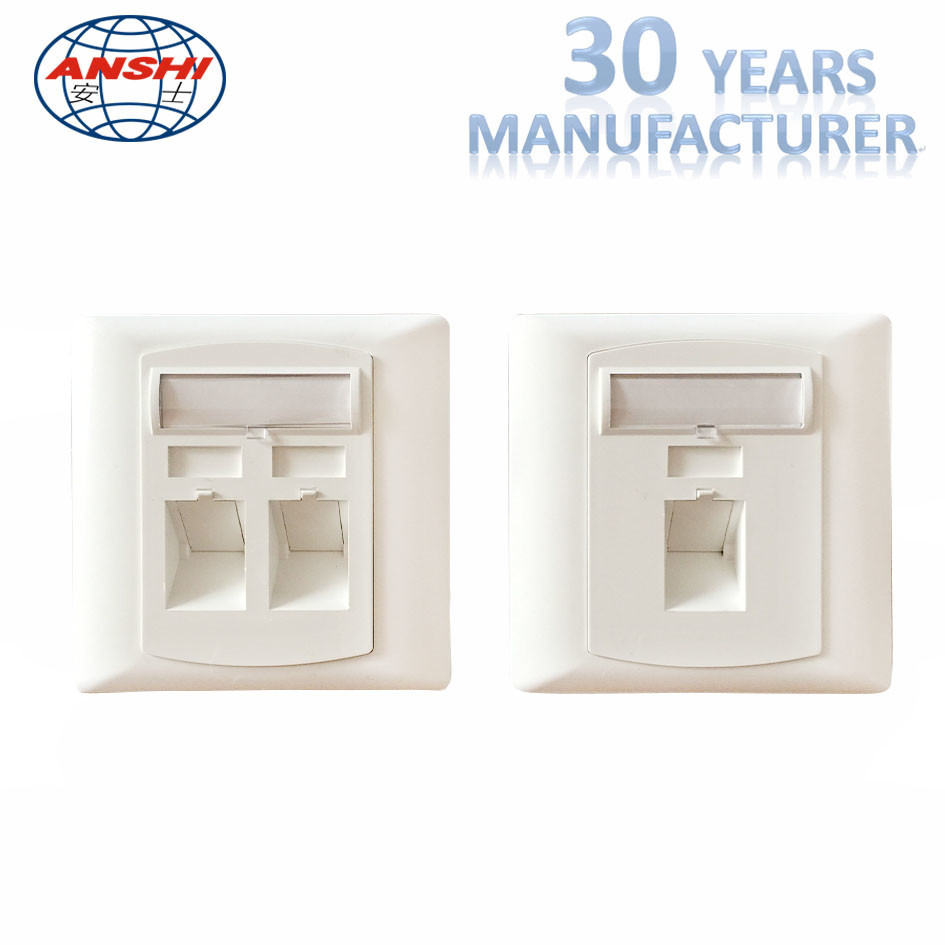 RJ45 Network Faceplate 2 Port 86 Type Wall Face Plate For Telephone ...