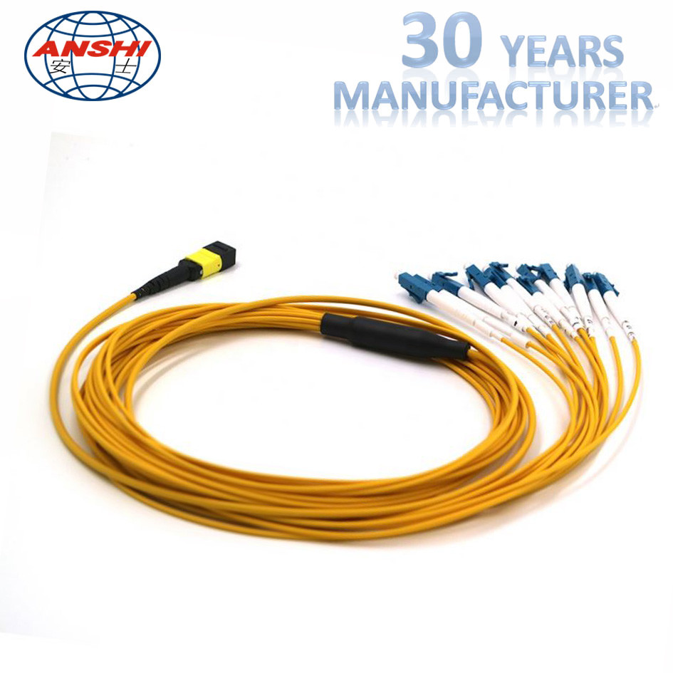 OS1 MPO - LC Connector Patch Cord 12 Fiber MPO Trunk Cable Compressive ...