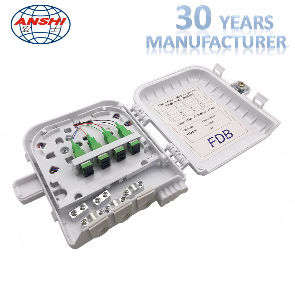 Wall Mount Fiber Distribution Box 8 Core With Plc Splitter Waterproof ...