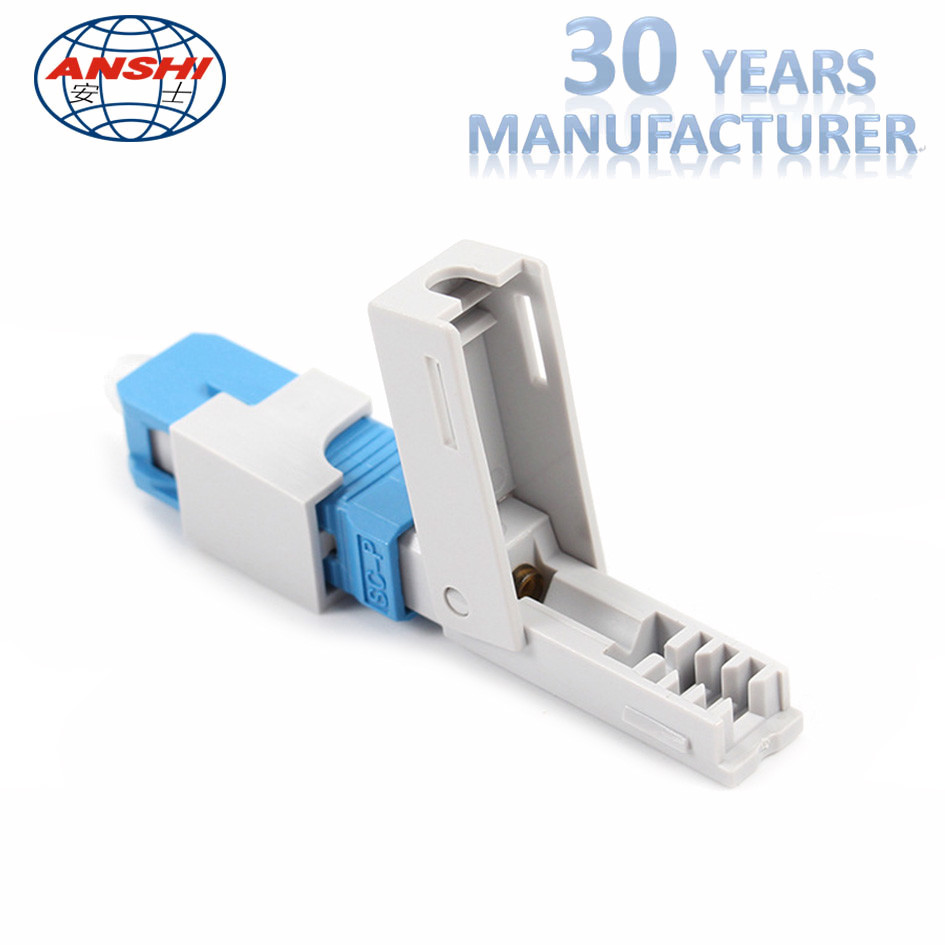 FTTH SC / UPC Fast Connector blue Field assembly Singlemode Flat ...