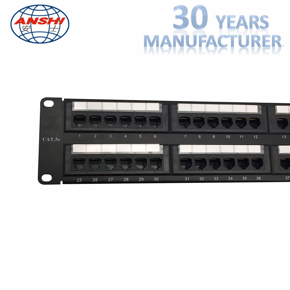 19" 2u 48 Ports Cat5e / Cat6 Rack Mount Patch Panel Unshield Utp Network