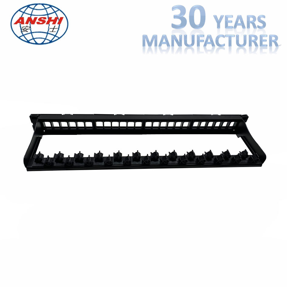 1u Cat6 24 Port Modular Type Utp Patch Panel With Rear Cable Management