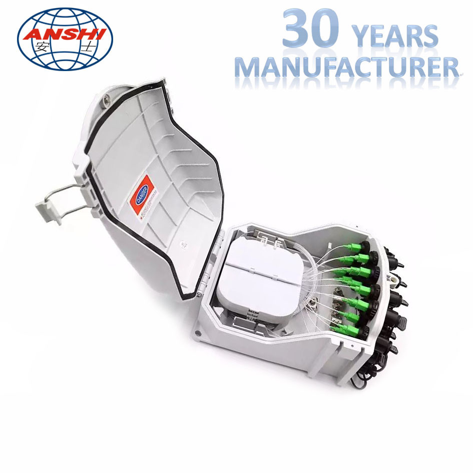 Outdoor Wall Mounted Fiber Distribution Box 16 Cores FTTH system