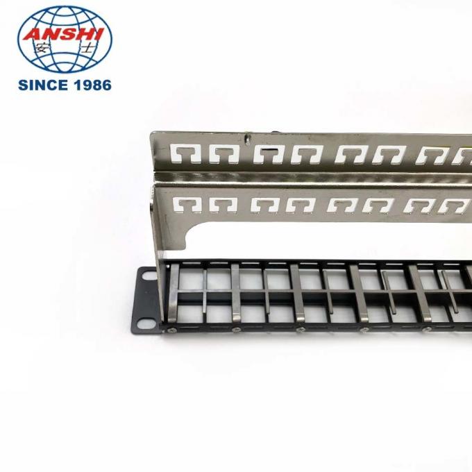 Shielded Stp Rack Mount Patch Panel 48 Port 19 Inch With Cable Management