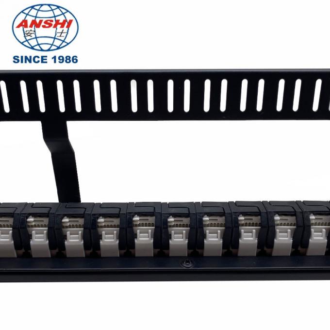 Cat6 UTP Rack Mount Patch Panel Unshielded Modular Type With Cable Manager