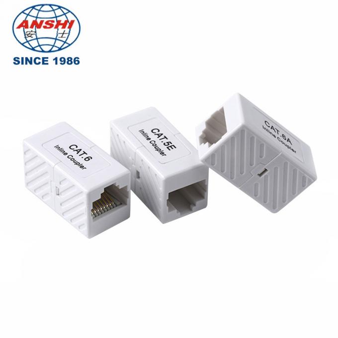 Small Rj45 Inline Keystone Coupler Cat5e Cat6 Cat6A Utp