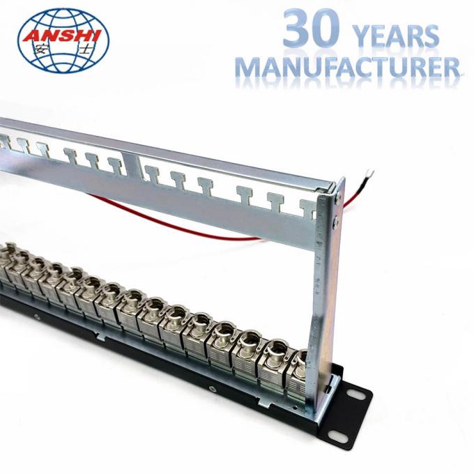 19 Inch 1u 24 Ports Loaded Cat6a Stp Shielded Patch Panel With 24 Pieces Keystone Jack
